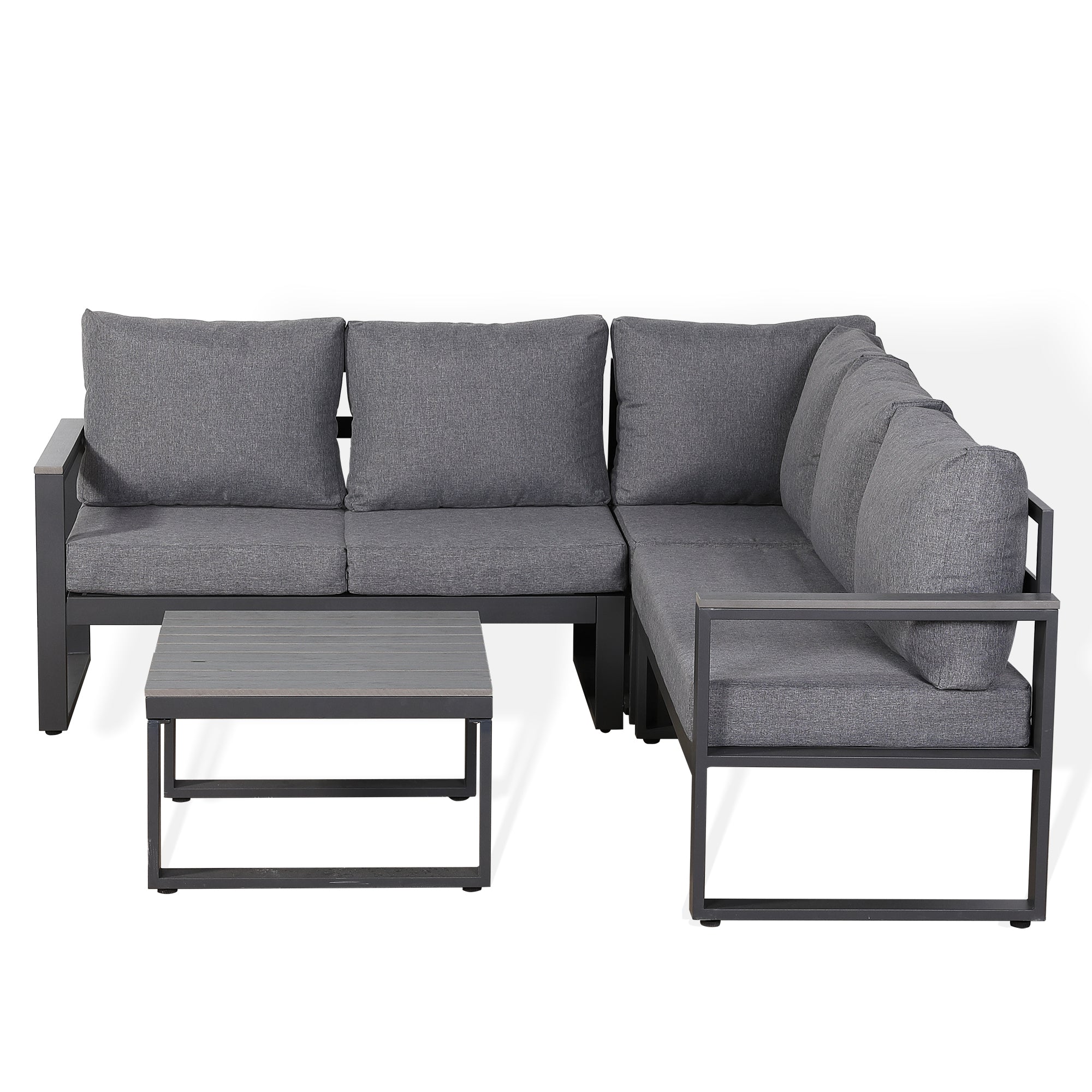 Dune Range Square Corner Set Charcoal Aluminium Frame With Grey ...